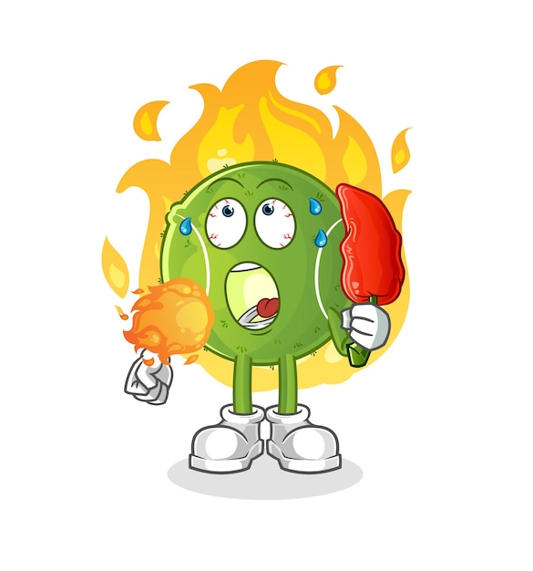 Fiery Cartoon Cactus Holding a Flaming Hot Chili Pepper | Jiffy Designs