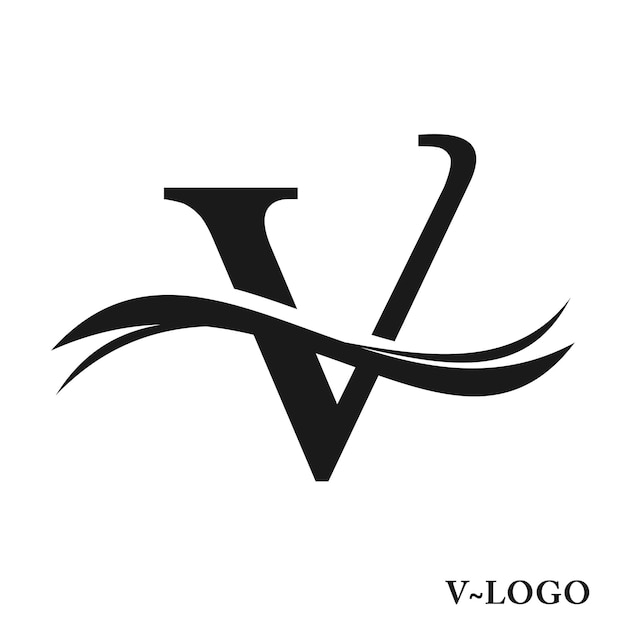 Elegant V-Shaped Logo with Flowing Curves | Jiffy Designs