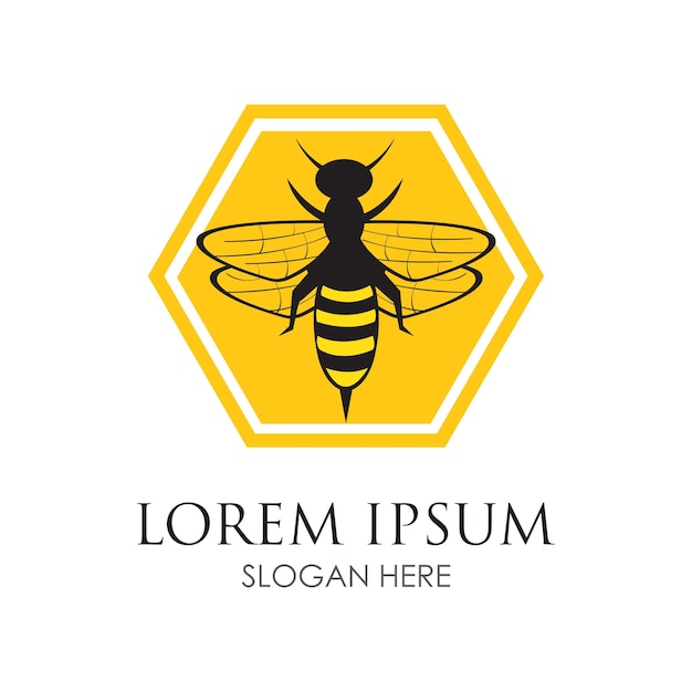 Elegant Hexagonal Bee Emblem with Captivating Silhouette | Jiffy Designs