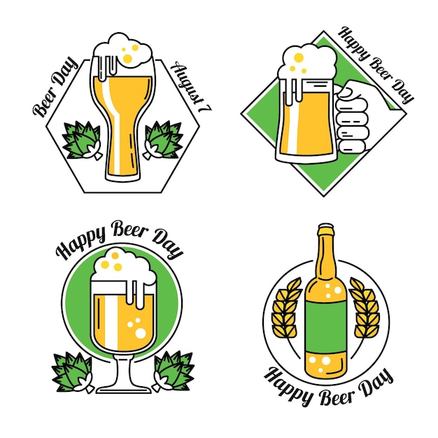 Vibrant Beer-Themed Emblem Collection with Celebratory Graphics | Jiffy ...