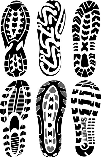 Footprint Sport Shoes Big Vector Illustration Set | Jiffy Designs