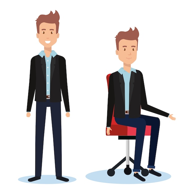 Stylized Cartoon Characters in Formal Business Attire | Jiffy Designs