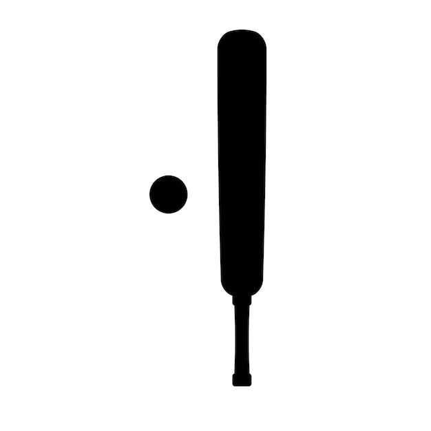 Minimalist Baseball Bat and Ball Silhouette | Jiffy Designs
