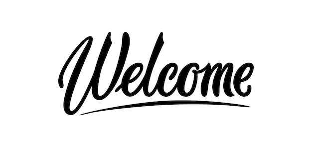 Elegant Cursive 'Welcome' Typography in Black | Jiffy Designs