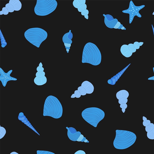 Whimsical Blue Shapes on Midnight Black Background | Jiffy Designs