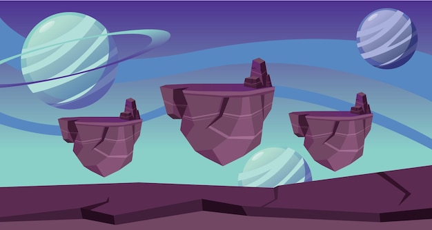 Alien Planetscapes: Floating Geometric Formations in Cosmic Sky | Jiffy ...