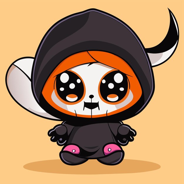 Adorable Hooded Panda Character with Cute Expression | Jiffy Designs