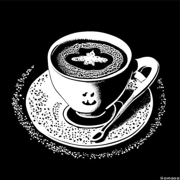 Delightful Monochrome Coffee Artwork with Whimsical Designs | Jiffy Designs