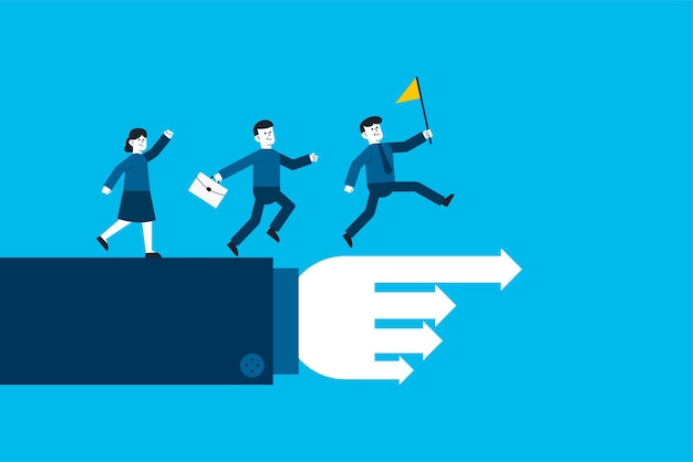 Determined team navigating challenges with teamwork and leadership ...
