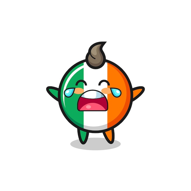 Adorable Irish Flag Mascot Character Crying Tears of Joy | Jiffy Designs