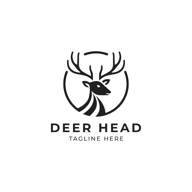 Majestic Deer Head Silhouette with Antlers and Tagline | Jiffy Designs