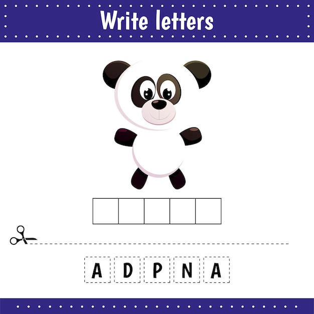 Adorable Panda Illustration for Writing Practice | Jiffy Designs