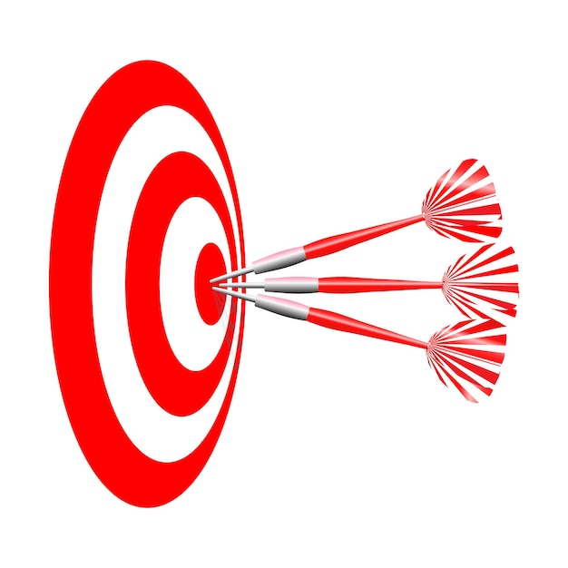 Bullseye with Striking Darts Piercing the Center | Jiffy Designs