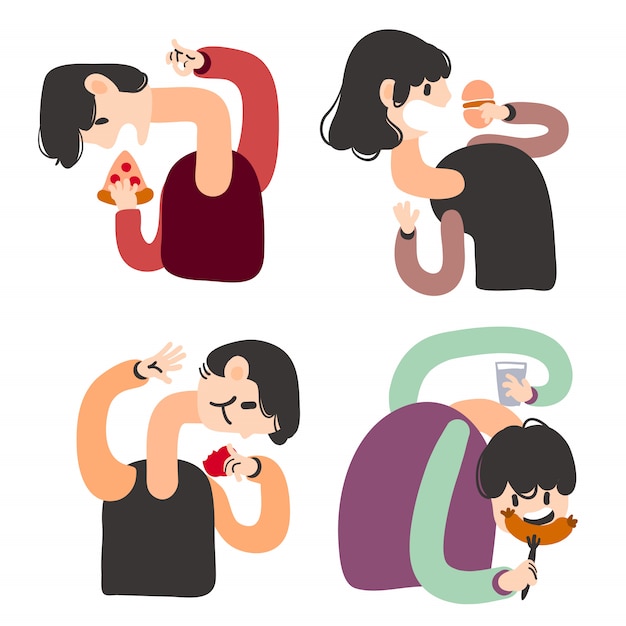 Diverse Collection of Stylized Human Figures in Vibrant Poses | Jiffy ...