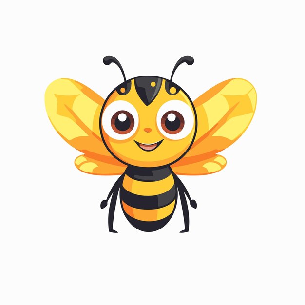 Cheerful Cartoon Bee with Bright Yellow Wings | Jiffy Designs