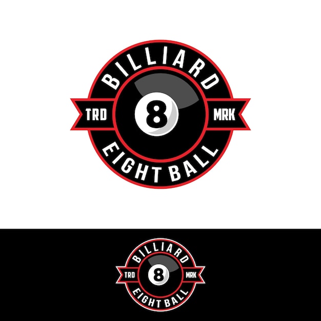 Striking Billiard Eightball Logo with Retro Flair | Jiffy Designs