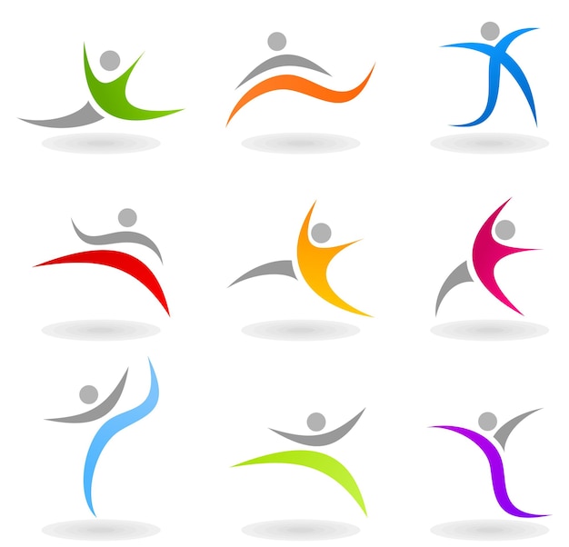 Vibrant Collection of Dynamic Silhouette Icons for Diverse Applications ...