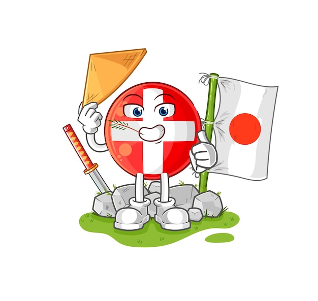 Cheerful First Aid Symbol Waving Japanese Flag | Jiffy Designs