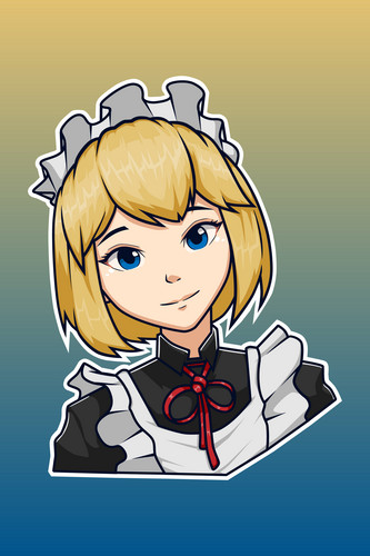 Cute Maid Girl Character Illustration | Jiffy Designs