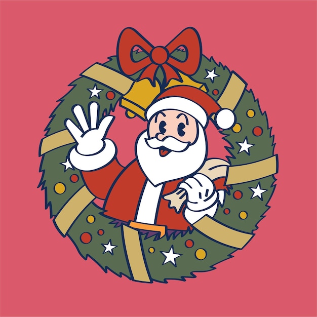 Jolly Santa Waves from Festive Holiday Wreath | Jiffy Designs