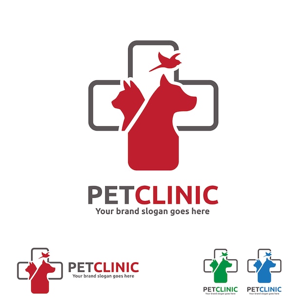 Vibrant Pet Clinic Logo with Veterinary Cross Symbol | Jiffy Designs