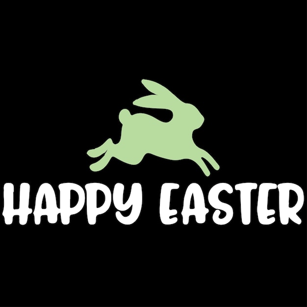 Vibrant Leaping Rabbit Silhouette on Happy Easter Text | Jiffy Designs