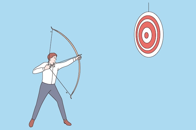 Focused Archer Aiming for the Bullseye Target | Jiffy Designs