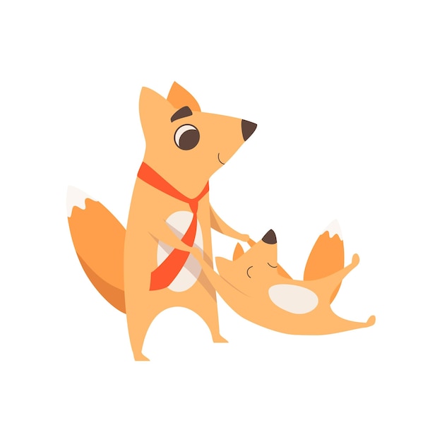 Playful Fox Family in Vibrant Cartoon Style | Jiffy Designs