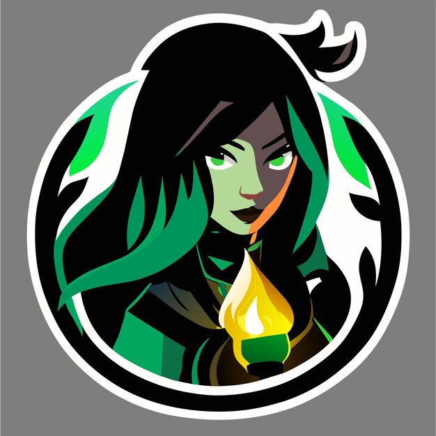 Captivating Emerald Warrior: A Striking Emblem Design | Jiffy Designs