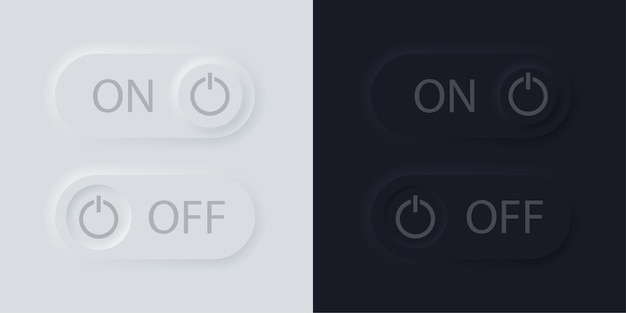 Minimalist On/Off Switch Buttons in Light and Dark Modes | Jiffy Designs
