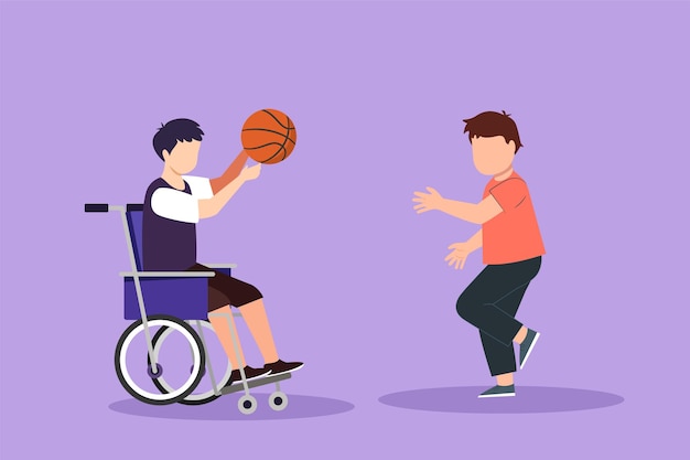 Inclusive Basketball Game: Wheelchair Player and Friend Enjoying Sport ...