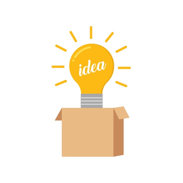 Bright Idea Emerging from Cardboard Box | Jiffy Designs