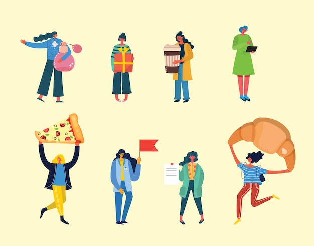 Vibrant Collection of Diverse People Engaging in Everyday Activities ...