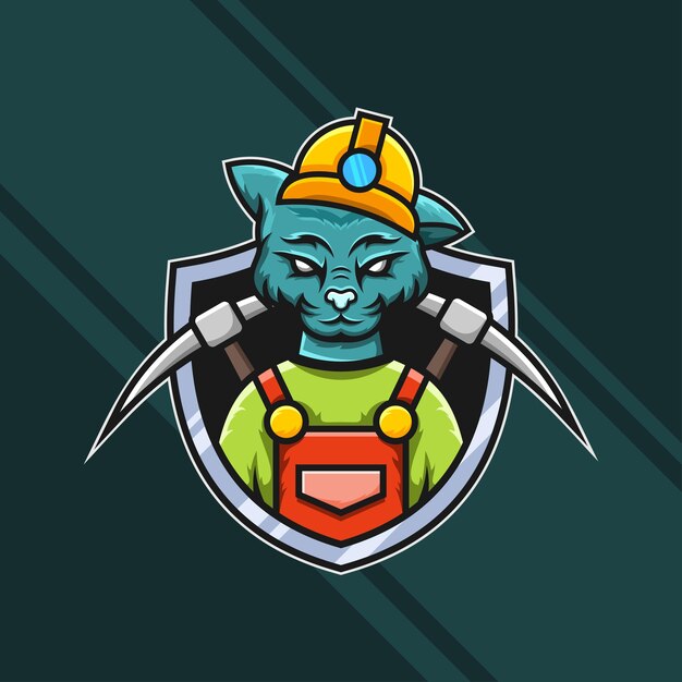 Fearless Mining Cat Mascot in Rugged Gear | Jiffy Designs