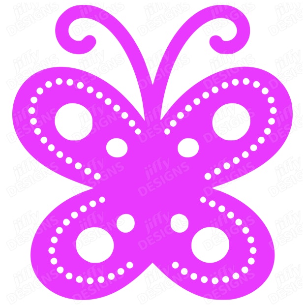 Vibrant Butterfly Silhouette with Dotted Wing Pattern and Curled ...