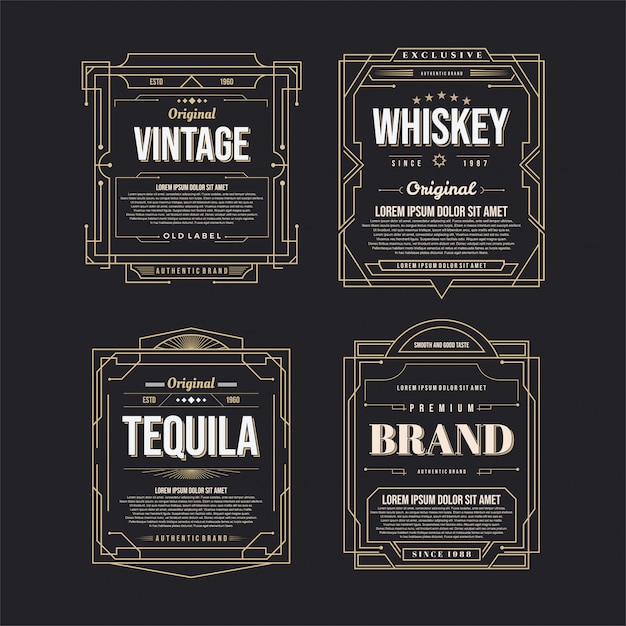 Elegant Vintage Labels for Whiskey, Tequila, and Brand | Jiffy Designs