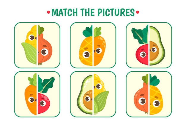 Vibrant Fruit Halves Matching Game for Kids | Jiffy Designs