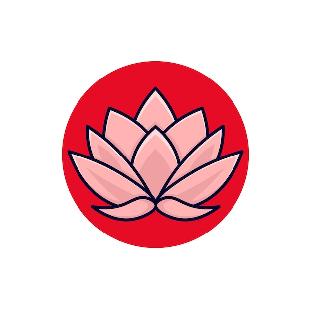 Elegant Lotus Flower Emblem in Vibrant Red and Pink | Jiffy Designs