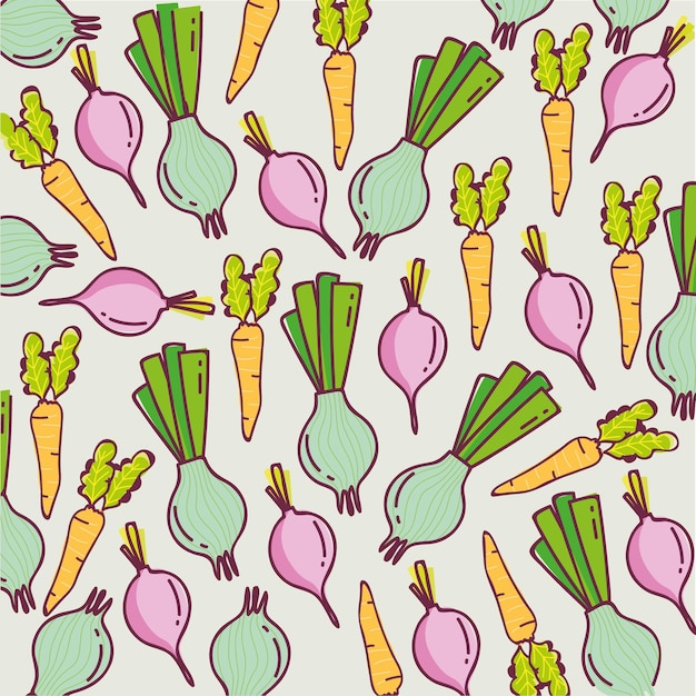 Vibrant Vegetable Medley: A Whimsical Pattern of Colorful Produce ...