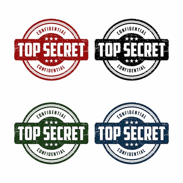 Diverse Collection of Confidential Top Secret Stamps and Emblems ...