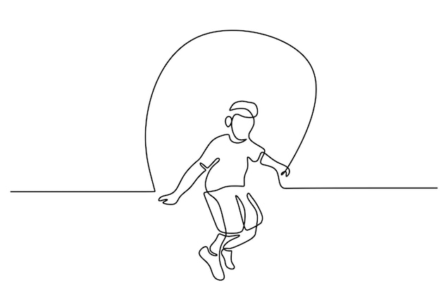 Playful Silhouette Jumping Rope on White Background | Jiffy Designs