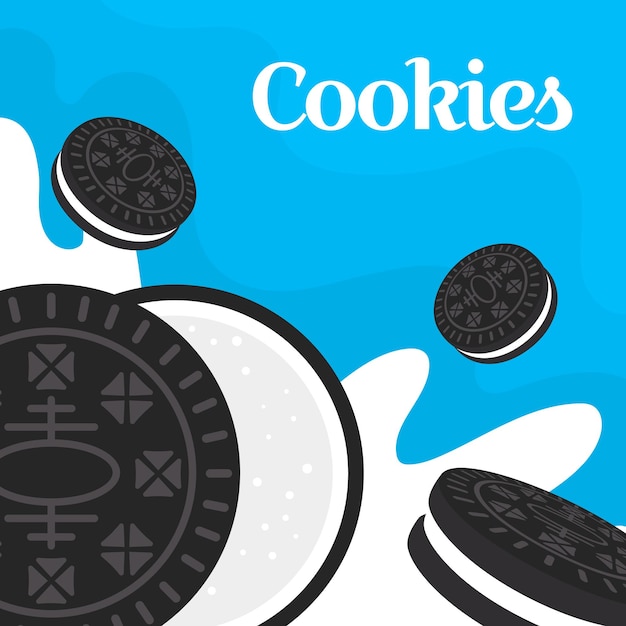 Playful Oreo Cookies Floating on a Vibrant Blue Background | Jiffy Designs