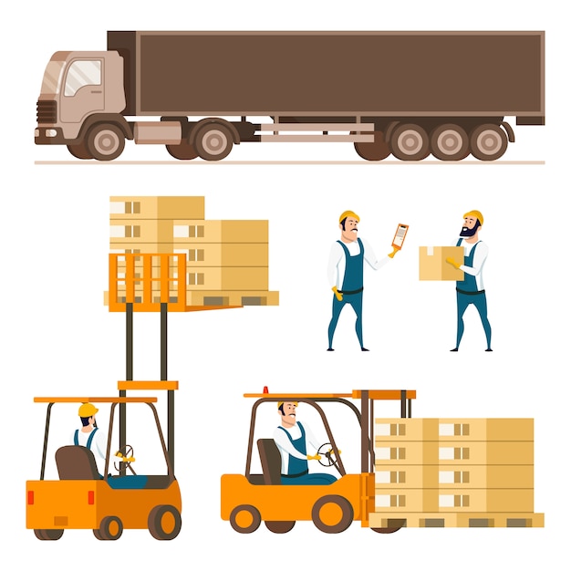 Logistics and Delivery Themed Vector Illustration with Truck and ...