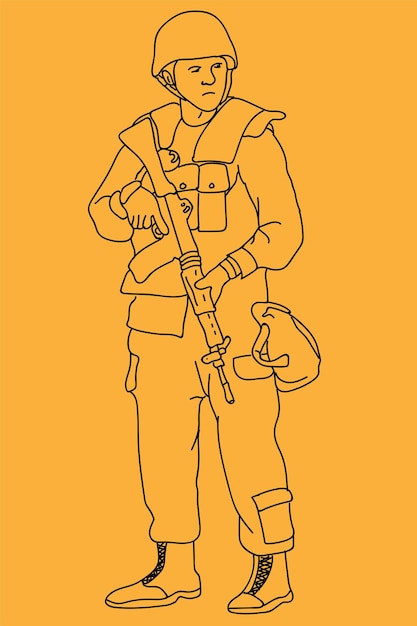 Heroic Soldier Standing Tall in Uniform | Jiffy Designs