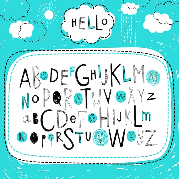 Whimsical Alphabet Illustration with Playful Weather Elements | Jiffy ...