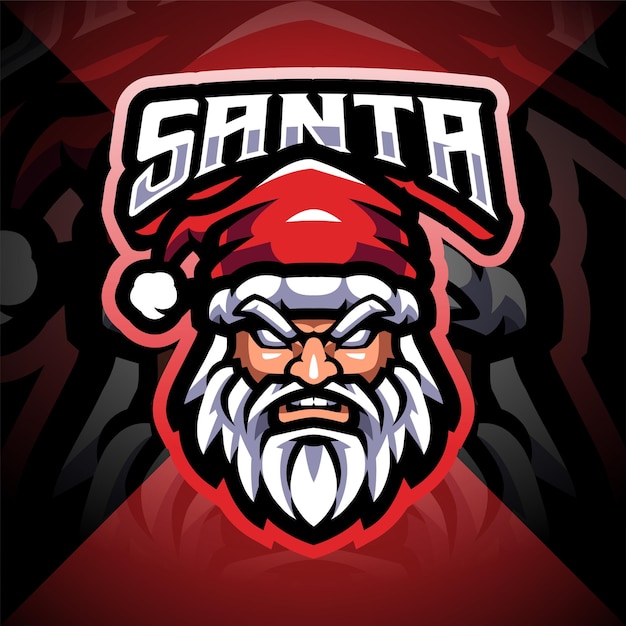 Fierce Santa Esports Mascot Logo with Powerful Presence | Jiffy Designs