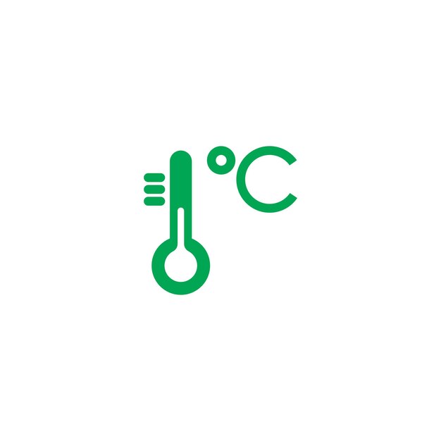 Minimalist Green Thermometer Icon Signifying Temperature | Jiffy Designs