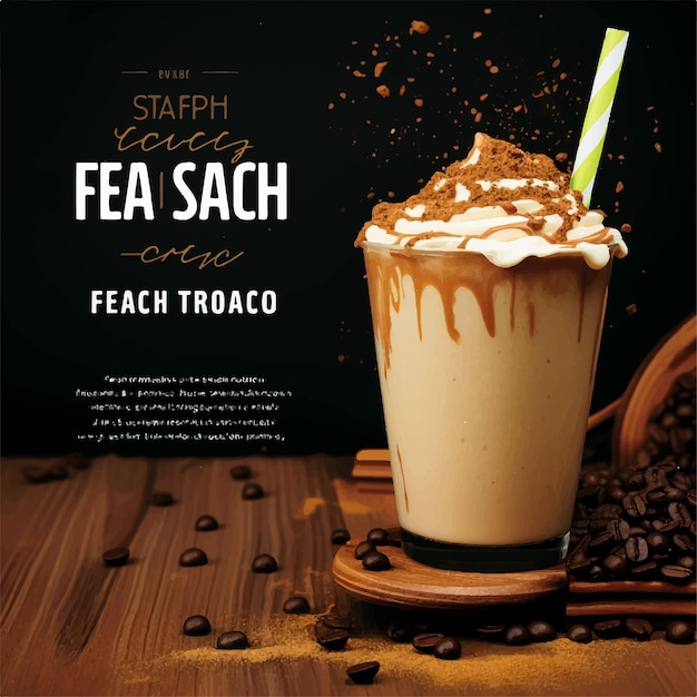Indulgent Peach Frappe with Creamy Topping and Espresso Beans | Jiffy ...