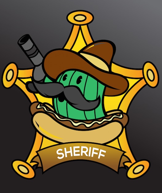 Playful Sheriff's Badge with Cowboy Hat and Lasso | Jiffy Designs