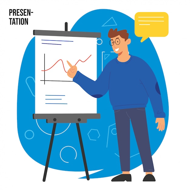 Animated Presenter Explaining Data Trends on Whiteboard | Jiffy Designs